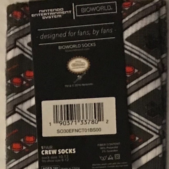 Nintendo | Underwear & Socks | Retro Nintendo Nes Controller Crew Socks ...